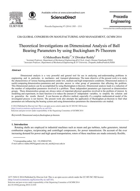 Pdf Theoretical Investigations On Dimensional Analysis Of Ball