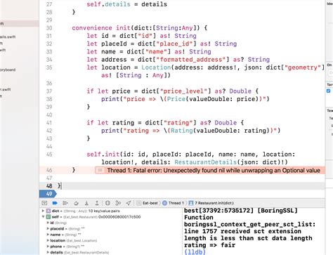 Swift Unexpectedly Found Nil Unexpectedly Struct Init Not Working