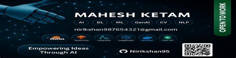 Mahesh Ketam Ai Engineer Langchain Agentic Ai Deep Learning Built Real World Ai Systems