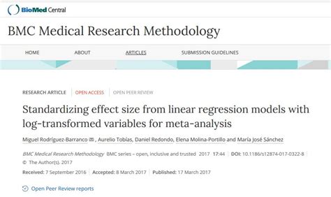 Standardizing Effect Size From Linear Regression Models With Log Transformed Variables For Meta