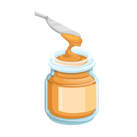 Peanut Butter On Jar Symbol Cartoon Illustration Vector 16530380 Vector