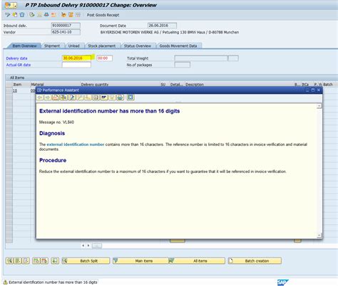 Solved Inbound Delivery External Id 16 Characters Sap Community