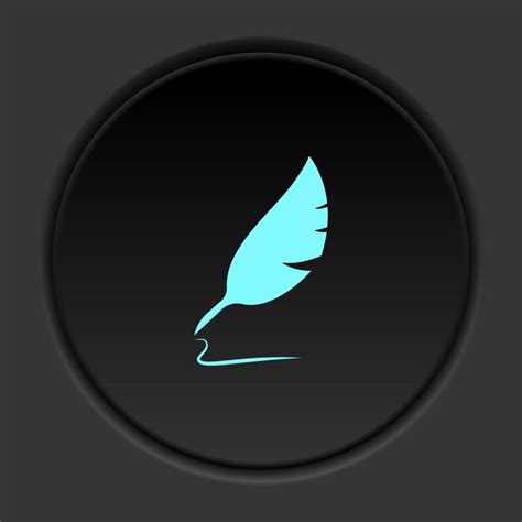 Premium Vector Dark Button Icon Pen Button Banner Round Badge Interface For Application
