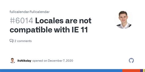 Locales Are Not Compatible With Ie 11 · Issue 6014 · Fullcalendar