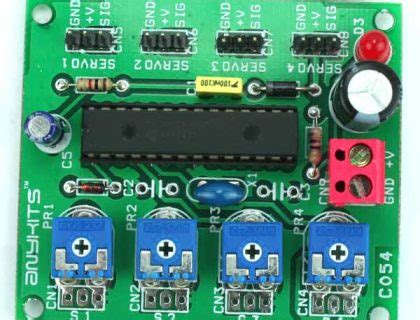4 CHANNEL RC SERVO CONTROLLER BOARD 001 Electronics Lab Com
