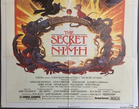 The Secret Of Nimh Original Vintage Movie Poster For The Animated Epic