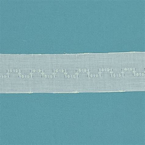 Swiss Insertion White With Blue Dot Floral Design Wide The Sewing Collection