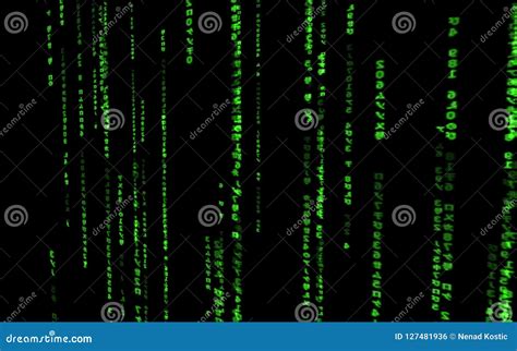 Computer Code Falling Matrix Style Stock Illustration Illustration