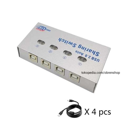 Promo Usb Sharing Switch Printer 4 Port With 4 Pcs Kabel 3 Meter Diskon