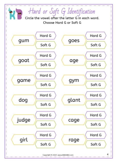 Hard And Soft G Free Phonics Printable Worksheets KikkiBikki Worksheets Library