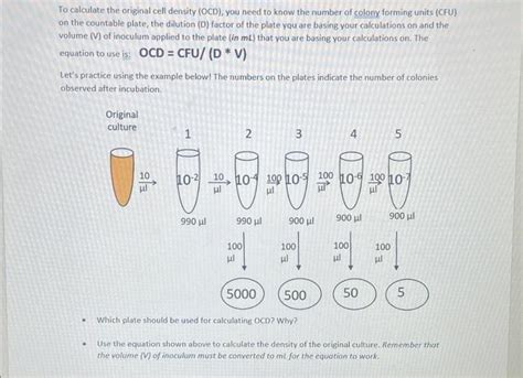 Solved To Calculate The Original Cell Density Ocd You