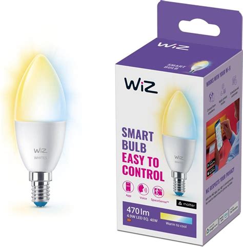 Wiz Candle 40w C37 E14 Tunable White Smart Bulb Information