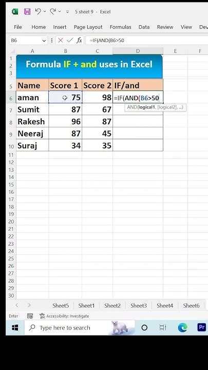 Formula If And Uses In Excel 😲 Exceltutorial Excel Exceltips Microsoftexcel Shorts