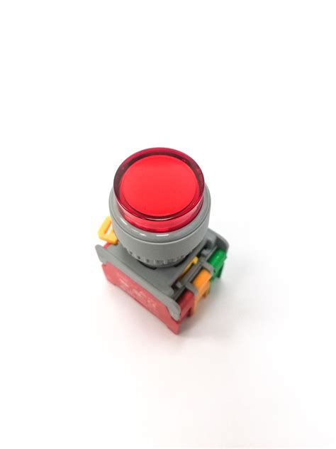 Illuminated Push Button Switch 22mm Red Raised Head Model Lxl22