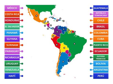 Paises De America Latina Labelled Diagram