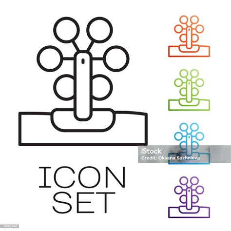 흰색 배경에 격리 된 검은 줄 관람수 휠 아이콘 유원지 어린이 엔터테인먼트 놀이터 레크리에이션 공원 다채로운 아이콘을 설정합니다 벡터 건설 산업에 대한 스톡 벡터 아트 및