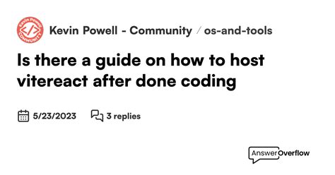 Is There A Guide On How To Host Vitereact After Done Coding Kevin