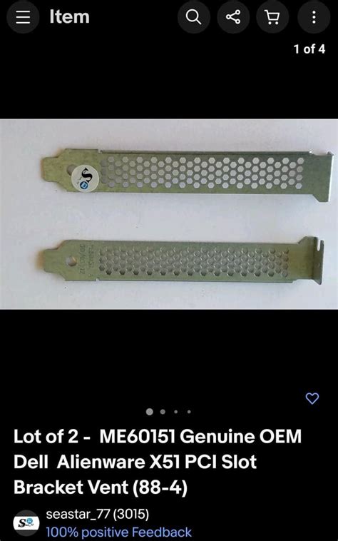 Alienware X51 R2 Pci Slot Bracket Vent Ralienware