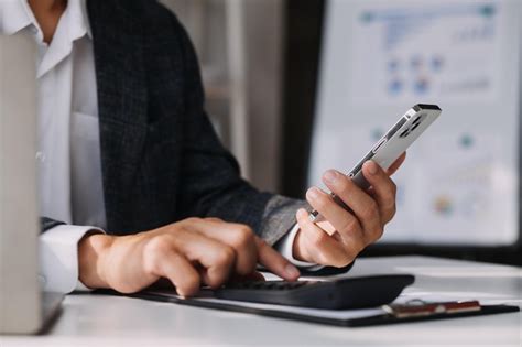 Premium Photo Document Businessman Working Modern Computer Document