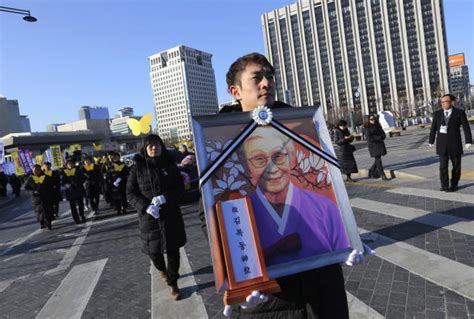 Woman Enslaved By Japans Military Mourned Near Protest Site