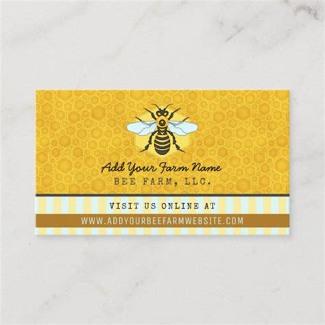 Beekeeper Bee Farm Apiarist Honeybees Honeycomb Business Card Zazzle