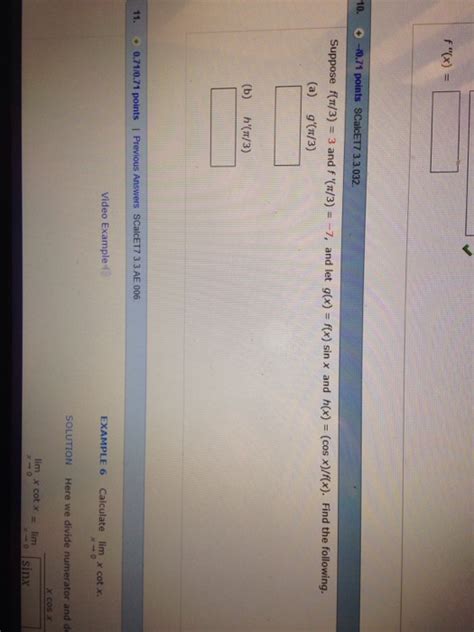Solved Suppose F Pi 3 3 And F Pi 3 7 And Let G X Chegg Com