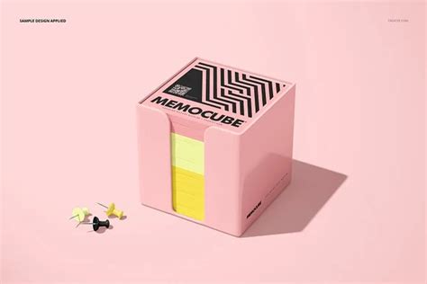 Memo Block Cube Mockup Psd
