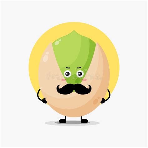 Cute Nut Character With Mustache Stock Vector Illustration Of