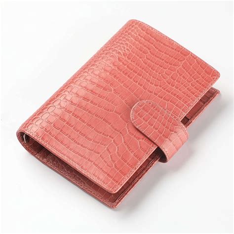 Croc Print Leather Personal Organizer Planner 6 Rings PU Notebook