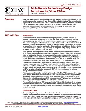 Fillable Online Xilinx XAPP Triple Module Redundancy Design Techniques For Virtex FPGAs