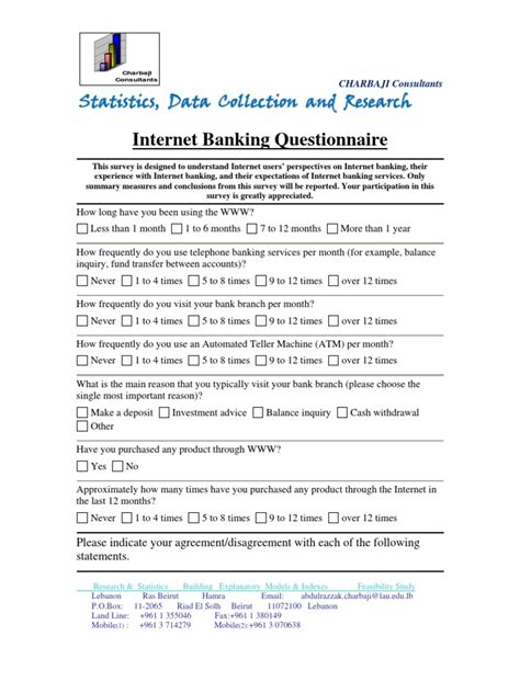 Internet Banking Questionnaire Pdf Online Banking Banks And Banking