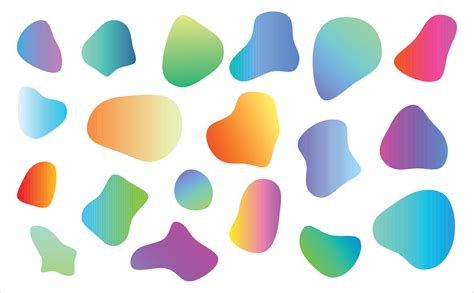 Gradient Fluid Frame Set Colorfull Object Asets Amd Abstract Shape Or Fluid Liquid Element