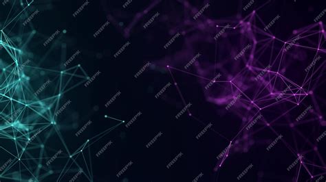 Premium Photo Network Connection Structure Abstract Blue Background With Moving Dots And Lines