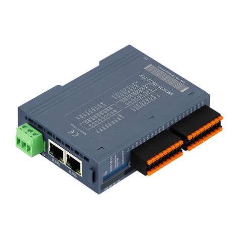 Modbus TCP IP Slave I O Module 24VDC 2 RJ45 16 Port DI DO Din Rail NPN