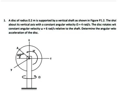 1 A Disc Of Radius 0 2 M Is Supported By A Vertical Shaft As Shown In Figure P1 2 The Shaft