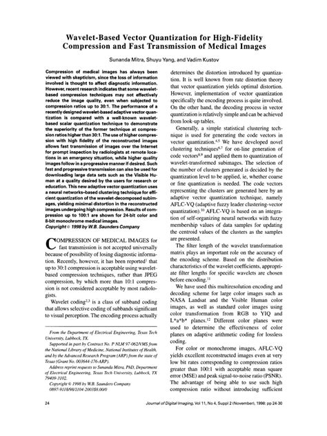 Pdf Wavelet Based Vector Quantization For High Fidelity Compression And Fast Transmission Of