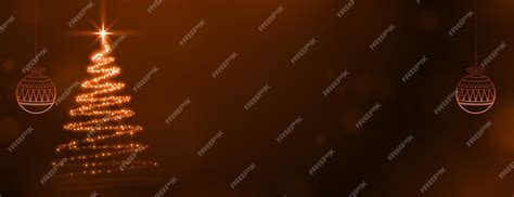 Free Vector Sparkling Xmas Tree For Chrismtas Celebration Banner With