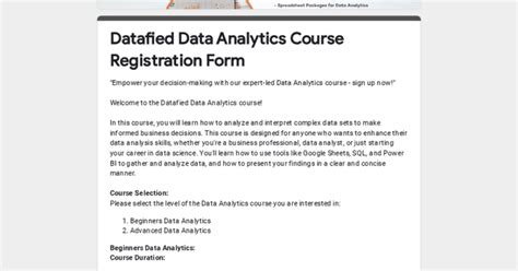 nnamdi isichei on linkedin datafied data analytics course registration form