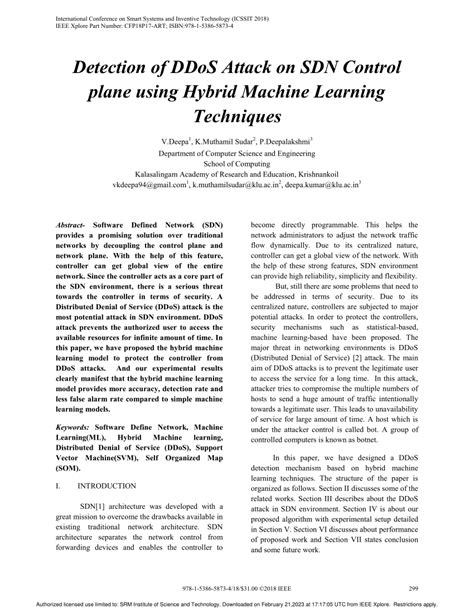 Pdf Detection Of Ddos Attack On Sdn Control Plane Using Hybrid