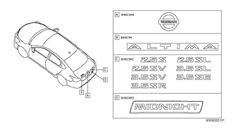 84890 9hs0a Genuine Nissan 84890 9hs0a Emblem Trunk Lid