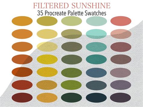 Sunshine Procreate Color Palette Color Swatches Instant Download