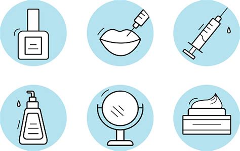 벡터 그래픽의 집합입니다 평평하고 윤곽이 있으며 얇고 선형적인 디자인의 아이콘입니다 미용 술 피부 관리 간단한 격리 된 아이콘입니다 웹 사이트에 대한 개념 그림입니다 기호