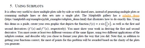 solved 5 using subplots it is often very useful to show