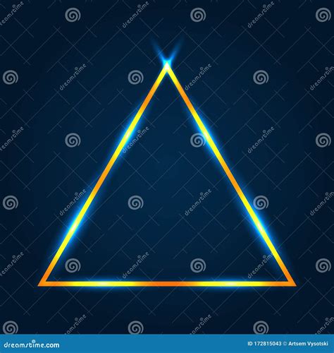 Abstract Neon Triangle With Glowing Lines Vector Design Element Stock