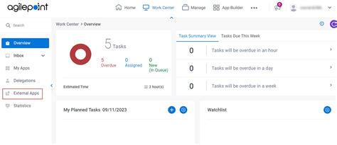 show an external link on the agilepoint nx dashboard