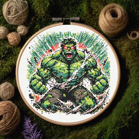 Hulk Cross Stitch Pattern Superhero Design Pdf Pattern Etsy