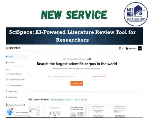Scispace An Ai Powered Literature Review Tool For Researchers Dr S R Lasker Library