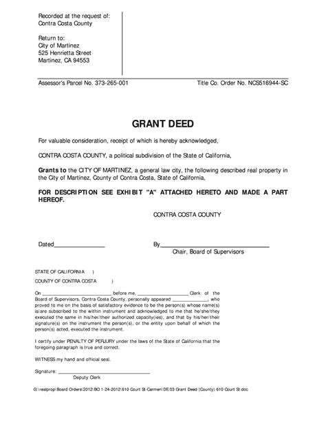Printable Grant Deed Form Printable Forms Free Online