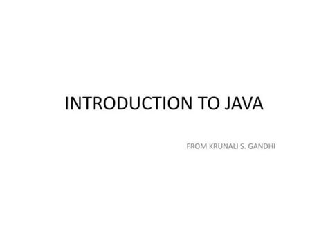 Presentation On Core Java Pptx
