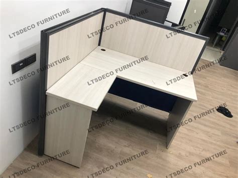 Customize L Shape Table Office Partition On Carousell